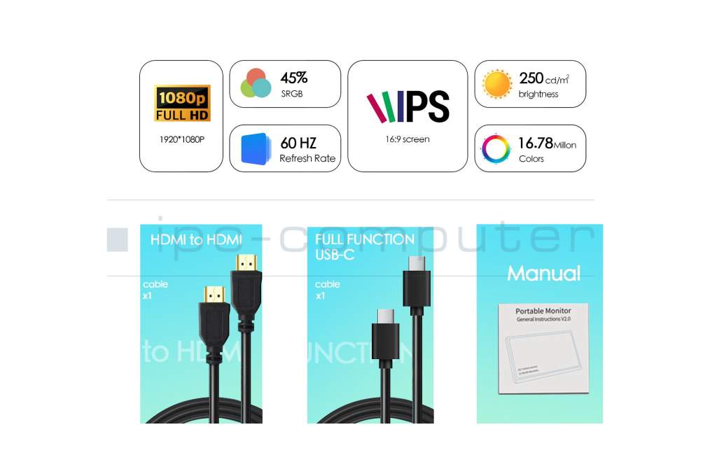 portabler Monitor 15.6 FHD USB-C/HDMI für LG Mobile Thin Client 14 ...